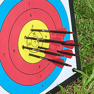 ELONG OUTDOOR 7.5" inch R9 Crossbow Bolts Carbon Arrows 2" Red Vanes with 100grain tips for Hunting Shooting Targeting