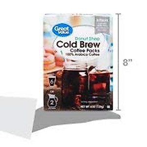 Great Value Cold Brew Coffee Packs, Donut Shop, 6 oz, 6 Count (Pack of 2)