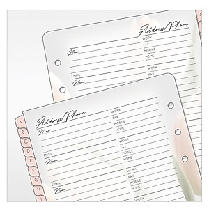 FranklinCovey - Blooms Address/Phone Tabs - Expansion for Planners (Compact, Pink/Green)