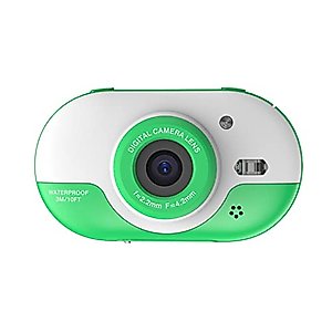 Niaviben Mini Portable Digital Camera for Kid's Waterproof Camera Front and Rear Dual 24 Million Pixel Compact Camera 2.4 Inch Green