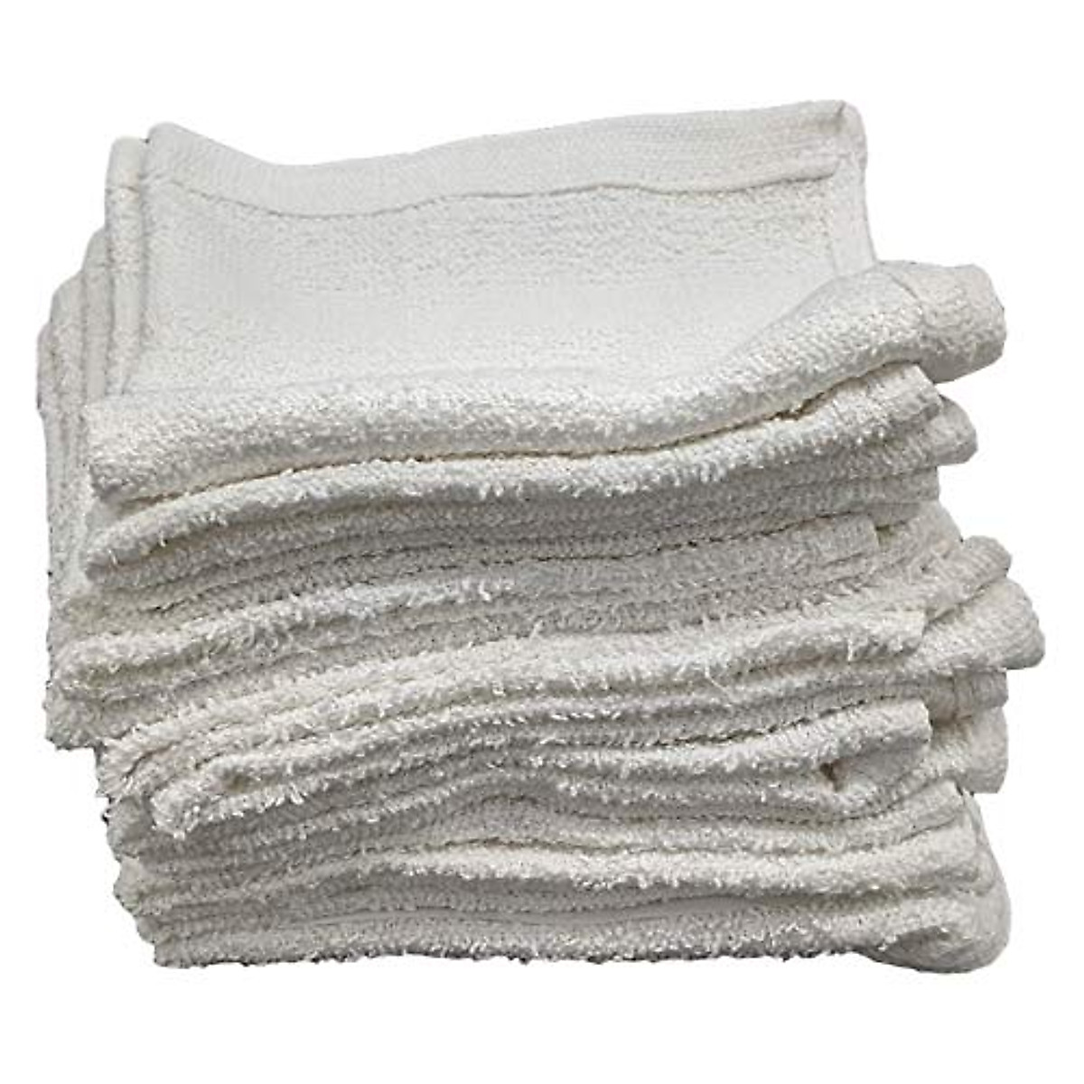 Marquis Mills 12 Inch x 12 Inch White Cotton Value Washcloths - Reusable Lt Weight Thin Cloth Rags - Bath/Exfoliating/Kitchen/Garage - 1 Lb per Dozen - Set of 24