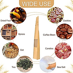 300 Pcs Kraft Bags with Window Kraft Stand up Paper Bags Kraft Zipper Lock Pouches Bulk Mini Food Storage Bags Reusable Heat Sealable Bags for Packaging Home Business (4 x 6 Inch)