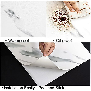 Peel and Stick Floor Tile White Marble Look Vinyl Flooring Peel and Stick Waterproof and Durable Self-Adhesive and Removable DIY Flooring for Transfer Bathroom Kitchen Rentals 12 inch