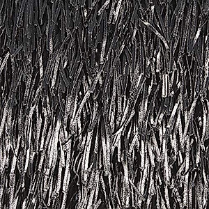 Mina Victory Shag Metallic Ribbon Shag Pewter 20" x 20" Throw Pillow