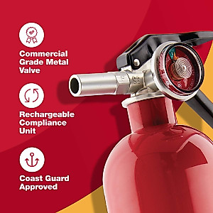 First Alert HOME1 Rechargeable Standard Home Fire Extinguisher UL Rated 1-A:10-B:C, Red