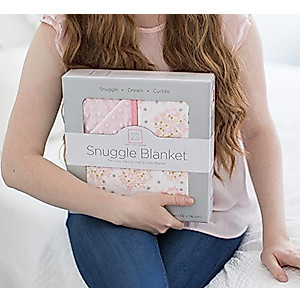 SwaddleDesigns Snuggle Blanket, Microfiber and Cotton Muslin, Sterling Little Lamb and Plush Dots