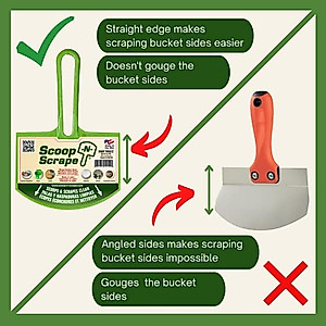 Curved Bucket Scoop for 5 Gallon Buckets, Nylon Bucket Scraper for Drywall Mud, Paint, Epoxy Resin, Scrapes Buckets Clean, No More Bucket Shavings in Material - Won't Rust - Made in USA by Buddy Tools