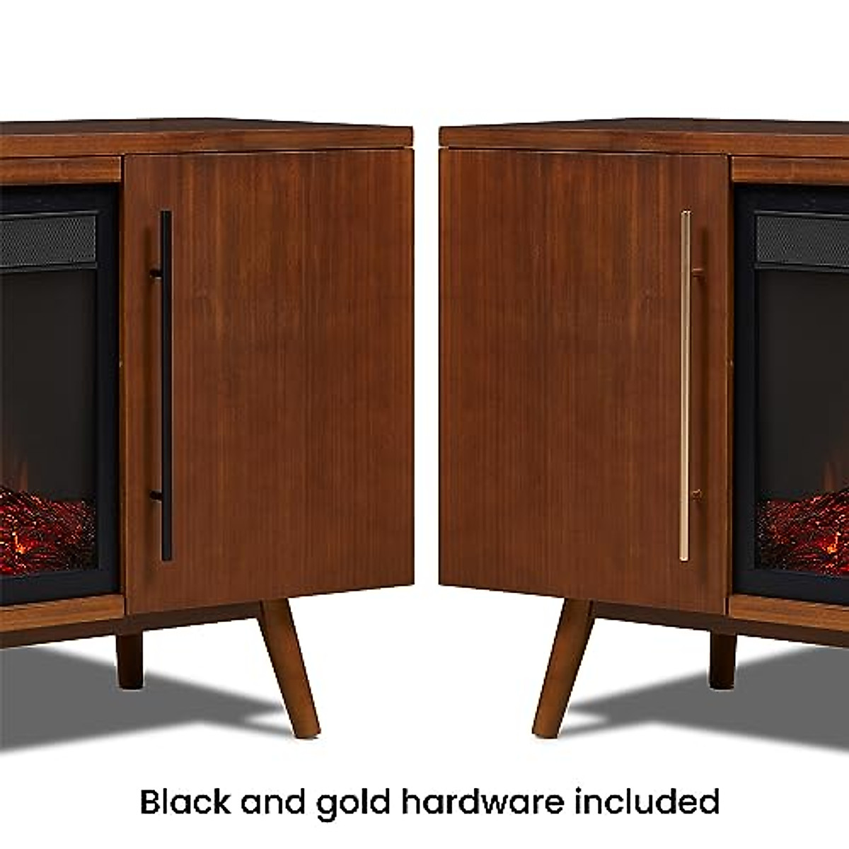 Morris 72" Landscape Electric Fireplace TV Stand in Vintage Black Maple by Real Flame