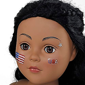 Emily Rose Doll Clothes,18 Inch Gymnastics Sports Outfit for Dolls, Doll Gymnastic Accessories with Medal and Face Stickers, Gymnast Toy Compatible with American Girl Dolls, Designed in USA