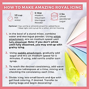 Meringue Powder (1 lb) For Royal Icing, Meringue Cookies, & Meringue for Pies - Perfect for Cookie Decorating - Create Incredible Royal Icing or Frosting for Sugar Cookies - Complete Mix - Non-GMO