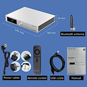 S.M.S.L SMSL D400ES,ES9039MPRO Chip,Bluetooth Hifi Fever MQA Balanced dac Pure Decoder,USB/Optical/Coaxial,OPA1612A (with remote control)