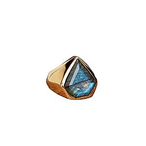 Diamond Cut Labradorite Ring 925 Solid Sterling Silver, Copper Ring, Gift Ring, Handmade Boho Gemstone Ring, Mens Ring, Women Signet Ring (Sterling Silver, 7.5)