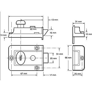 Yale P-77-ENB-PB-60 - Traditional Nightlatch - 60mm - Electro Nickel Brass Finish - Standard Security