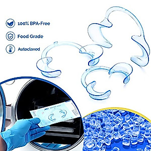 JMU Dental Cheek Retractor Mouth Opener for Teeth Whitening C Type Autoclavable, Clear Blue (Large,Small,Medium Pack of 3)