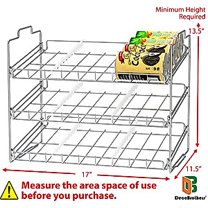 DecoBros Supreme Stackable Alloy Steel Can Rack Organizer, Chrome Finish