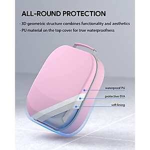 Aubika Pink Carrying Case for Meta Quest 3S/Quest 3/Oculus Quest 2/Pico 4/Quest Pro/Vision Pro, Compatible with Elite/Battery Headset Strap Accessories, Hard Travel Case