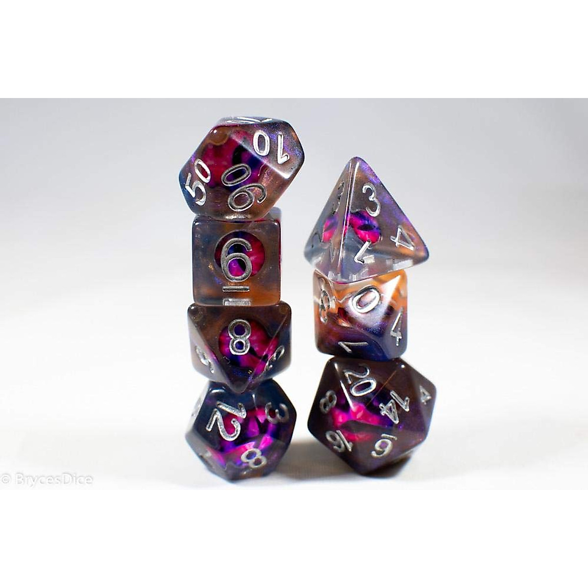 Demon Eye Dragon Eye Dice 7-Dice Set Resin Dungeons and Dragons Dice