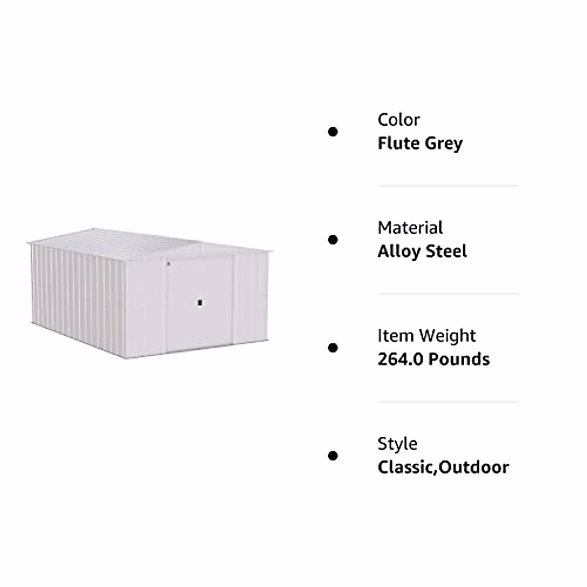 Arrow Classic Steel Storage Shed, 10x14, Flute Grey