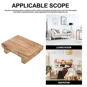 DOITOOL Table Stool Wood Stool for Bathroom Kitchen Step Stool High Bed Stool Small Stool Wood Risers Kids Step Stool Desk Stool Wood Riser for Kitchen Wooden Household The Bench