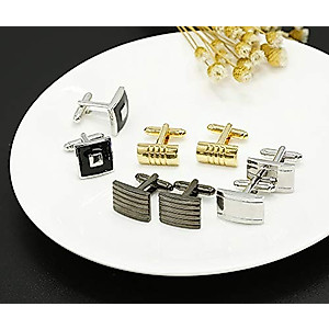 Jstyle Tie Clip and Cufflink Set For Mens Tie Bar Clips Cufflinks Shirt Wedding Business With Gift Box