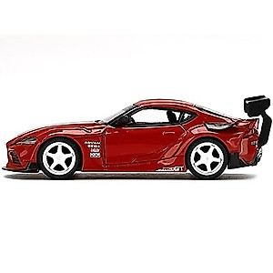TRUE SCALE miniatures GR Supra HKS Renaissance Red w/Carbon Accents & White Wheels Limited Edition to 3000 Pieces 1/64 Diecast Model Car by True Scale Miniatures MGT00265