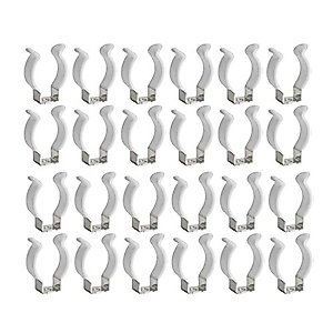 (24-Pack) JESLED T8 U Clips Holder Bracket for 8FT LED Light Bulbs, LED Fluorescent Tube Replacement Mounting Accessories, Stainless Steel Lamp Support, Lampholder, Pipe Clamps to Prevent Sagging