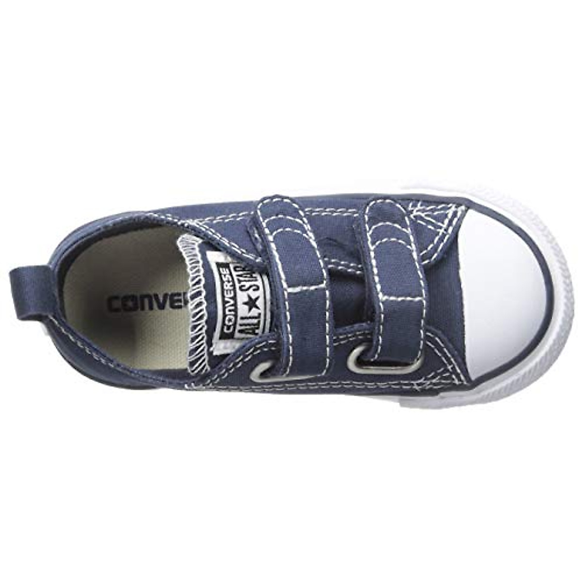Converse Baby Boys Chuck Taylor All Star 2V Low Top Sneaker, Navy/White, 7 Infant