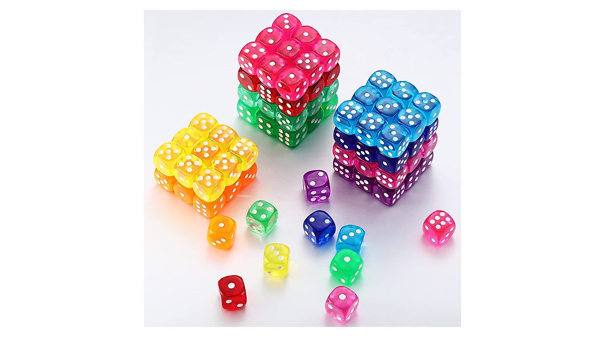 Blulu Rainbow 6-Sided Dice Set for Games and Party Favors