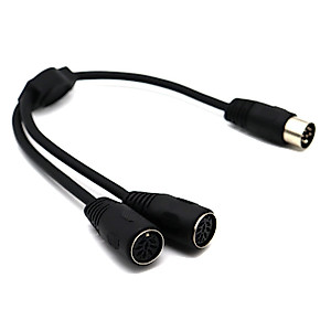 LOKEKE 8 Pin DIN MIDI Splitter Cable, 8 Pin DIN DIMI Male to 2 Din 8 Pin Female Y Cable Cord Wire Audio Socket Compatible with Bang Olufsen PowerLink MK2(8Pin to 8Pin)