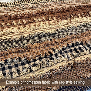 22 Brown & Black Homespun 100% Cotton Fabric 2.5" X 44" Precut Jelly Roll by JCS