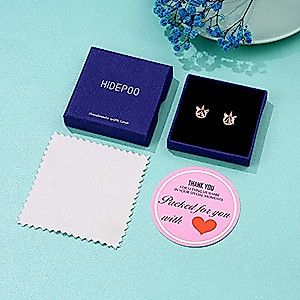 Unicorns Gifts for Girls, S925 Sterling Silver Post Rose Gold Plated Letter A Initial Stud Earrings Cubic Zirconia Hypoallergenic Unicorn Stud Earrings for Girls Women Unicorn Lovers Jewelry for Kids