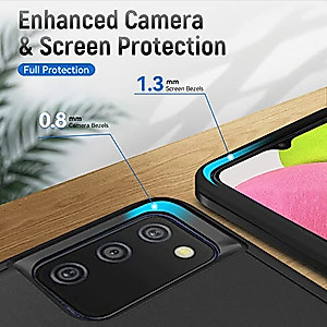 KELONG for Samsung Galaxy A03s Case,Galaxy A03s Case with Kickstand | Military Grade Drop Proof Protection Phone Cover | Durable Rugged Protective Shockproof TPU Matte Textured Bumper - Black
