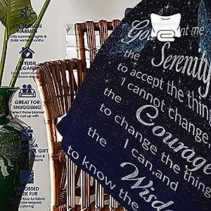 Blue Butterfly Serenity Prayer Inspirationa Starry Galaxy Super Soft Flannel Throw Blankets for Bed Sofa Couch Gifts,Bedding Fleece Blanket Outdoor Cover for Beach Picnic Large 80''x60'' Queen