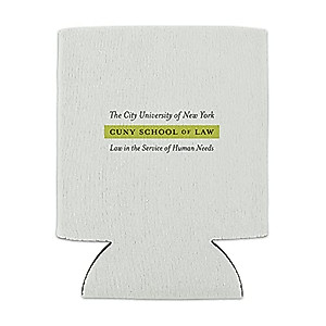 CUNY School of Law Primary Logo Can Cooler - Drink Sleeve Hugger Collapsible Insulator - Beverage Insulated Holder
