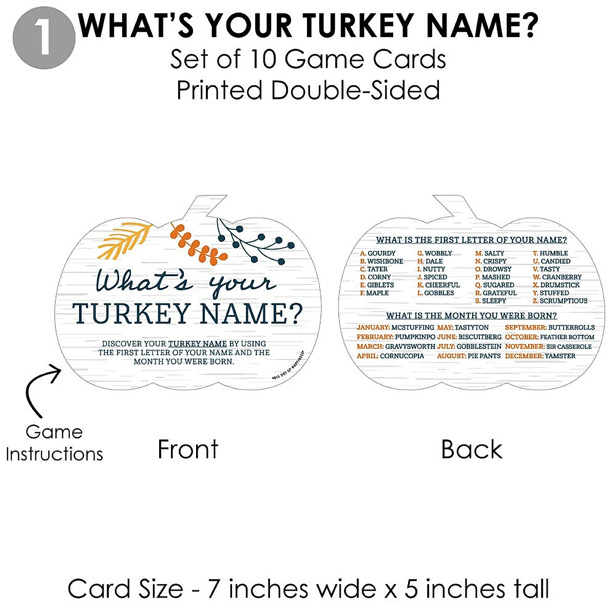 Big Dot of Happiness Happy Thanksgiving Games, Fun Thanksgiving Games for Family, Thanksgiving Games for Kids, 4 Fall Harvest Party Games, 10 Cards Each, Gamerific Bundle