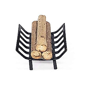EatingBiting 1:12 Dollhouse Miniature Furniture Garden Lawn Fireplace Metal Firewood Rack Metal Rack with Firewood for Living Room Fireplace Model