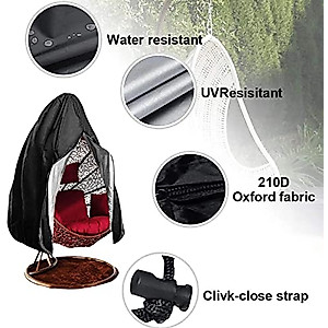 Egg Chair Cover, Patio Egg Chair Covers With Zipper, Egg Chair Covers For Outdoor Furniture, Durable Egg Swing Chair Covers, Waterproof Outdoor Chair Cover, Windproof Hanging Chair Cover