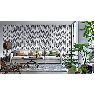 FuLWth Blue/White Stripes Peel and Stick Wallpaper Modern Geometric Contact Paper 17.7in x 78in Removable Stripe Decorative Wall Paper Self Adhesive Wallpaper for Cabinets Home Decoration