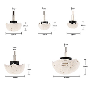 11 Pcs Buffing Wheel Set for Drill, Polishing Tool Kit, 1/4” Hex Shaft Cotton Grinding Head for Rotary Tools