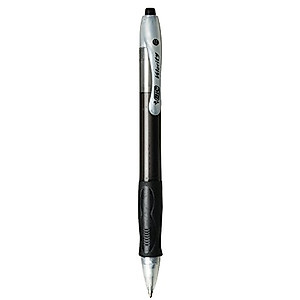 BIC Velocity Retractable Ballpoint Pen, Medium Point (1.0mm), Black, 12-Count