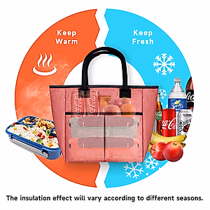 FITHOME Insulated Lunch Bag for Women/Men, Reusable Leakproof Cooler Thermal Lunch Box Tote Bags fit for Ice Pack, Adults College Fashion Lunch Bags for Work/Picnic/Travel