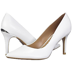 Calvin Klein Women's Gayle Pump, White Leather, 7.5