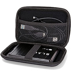 Ginsco 2pcs EVA Hard Carrying Case for Portable External Hard Drive Power Bank Charger USB Cable Battery Case (Black+Blue)