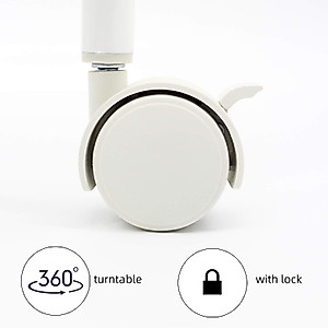 JANE EYRE 3-Tier Rolling Utility Storage Rack Cart on Wheels, Trolley Craft cart, Multi-Purpose Organizer Shelf, White