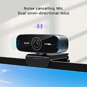 Spedal 1080P 60fps Webcam with Dual Microphone, AutoFocus, Software Included, Ultra HD Streaming Web Camera, USB Computer Camera for Gaming/Online Teaching/Video Calling/Zoom/Skype