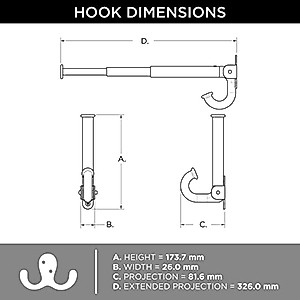 Franklin Brass Matte Black Oval Extend-a-Hook