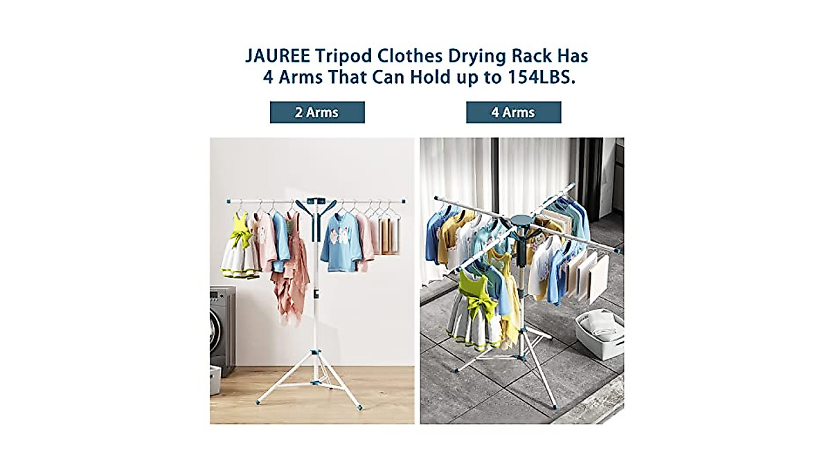 JAUREE Tripod Clothes Drying Rack - Space Saving & Durable