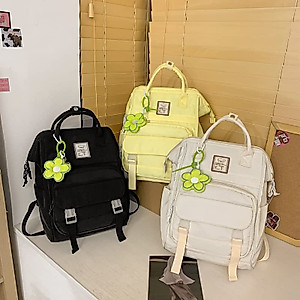 KOWVOWZ Large Kawaii Aesthetic Back to School Bookbags for Girls College Travel Daypack Cute Backpack (White)