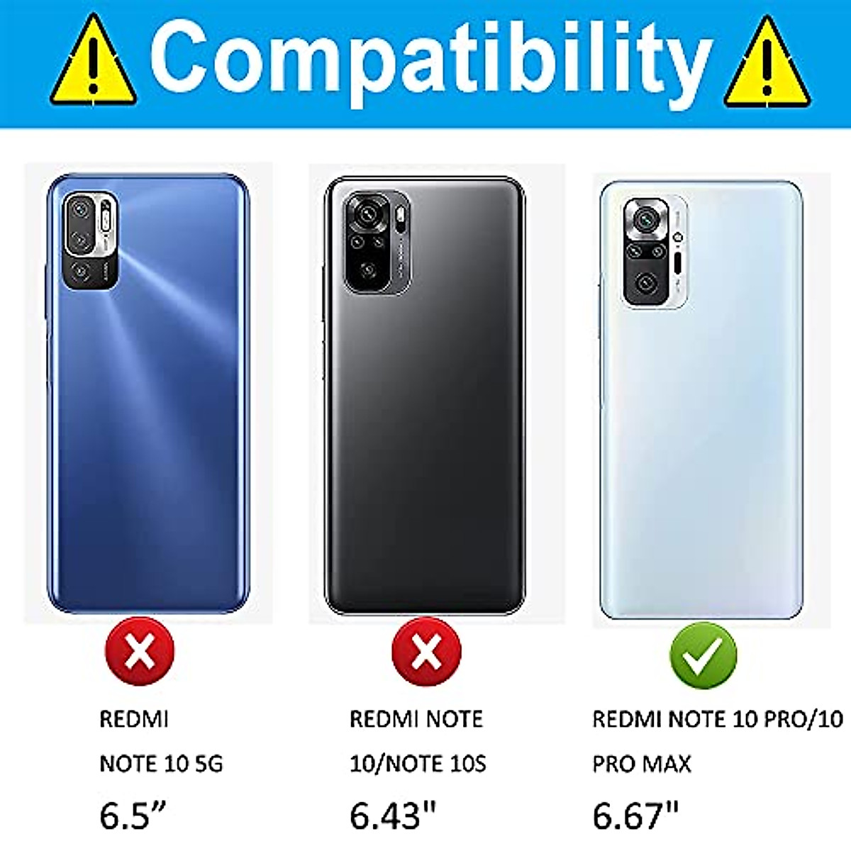 DETUOSI Hard Cell Phone Case for Xiaomi Redmi Note 10 Pro 6.67" with Screen Protector (Not for Note 10 5G), 360 Full Body Protective Phone Cover Case for Redmi Note 10 Pro Max, Black