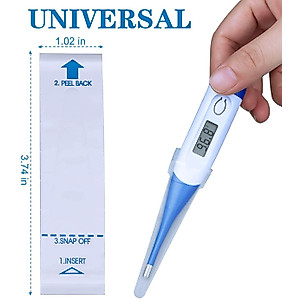 Oral Thermometer Covers Disposable (100 Packs) - Oral Rectal Thermometer Probe Cover - Disposable Digital Thermometer Cover, for Adult, Kids